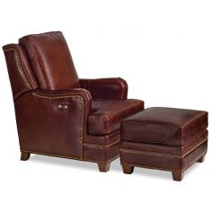 Luxury Leather Furniture, Tilt back Chair and Ottoman Set