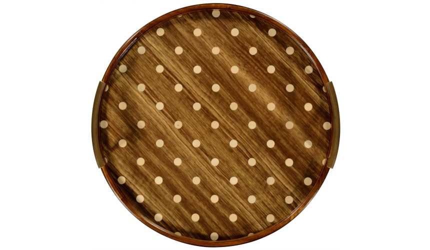 Circular polka dot tray large