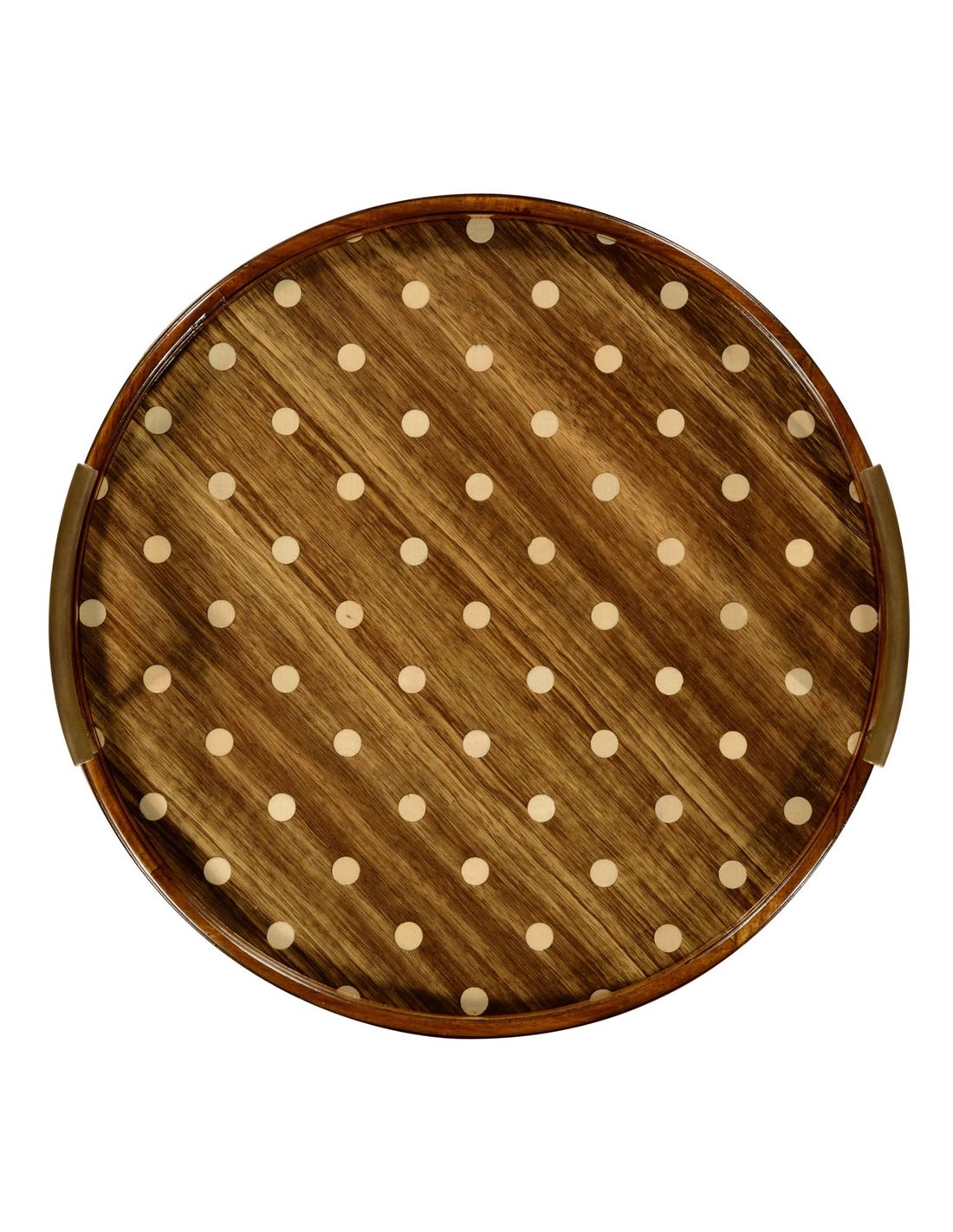 Circular polka dot tray large